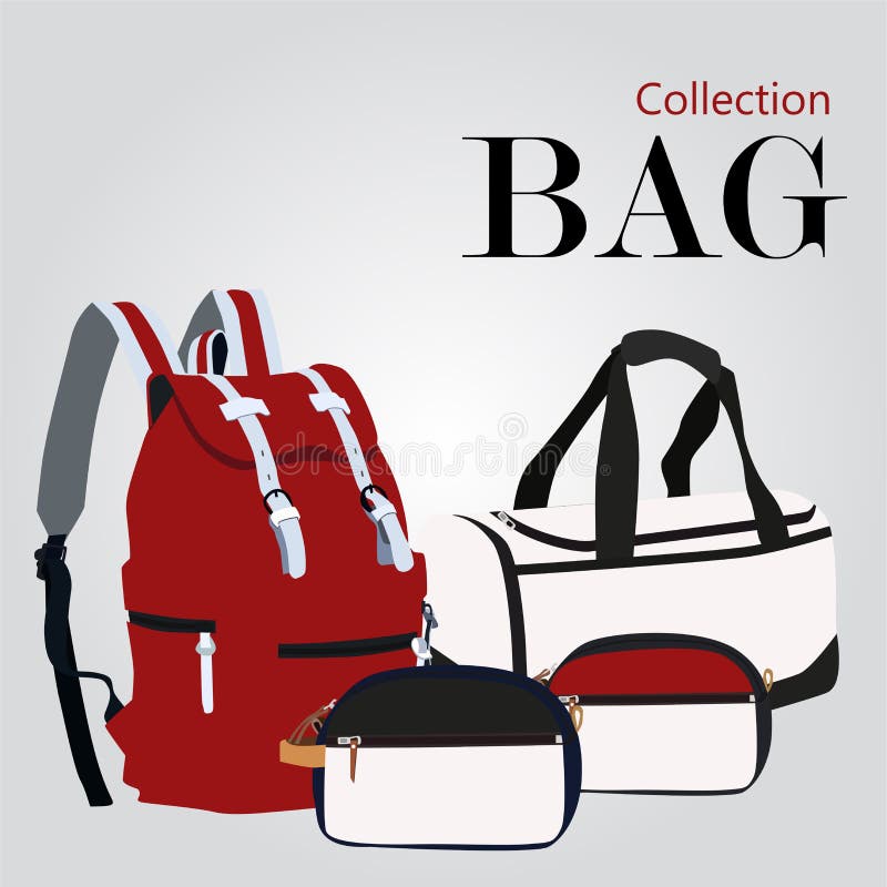 Bags collection set stock vector. Illustration of barrel - 69437209