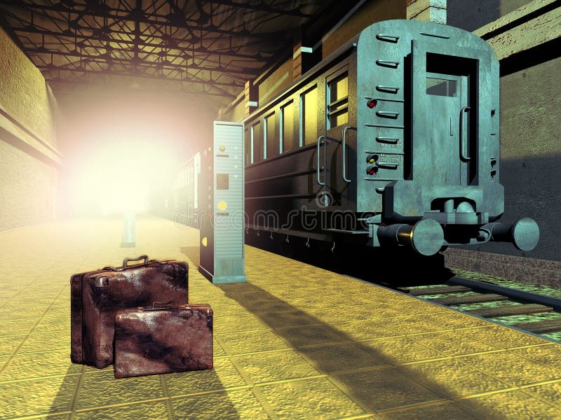 Train and bags stock illustration. Illustration of transportation ...