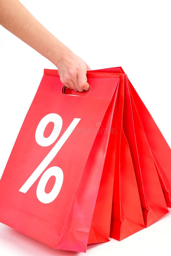 Bags in hand stock image. Image of customer, paper, percent - 23780953