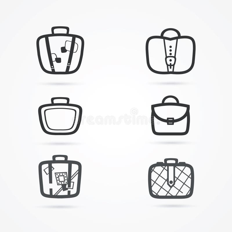 Bags icon set stock vector. Illustration of suitcase - 66082679