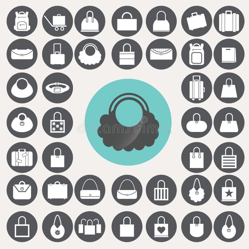 Bags icons set. stock illustration. Illustration of design - 44436282