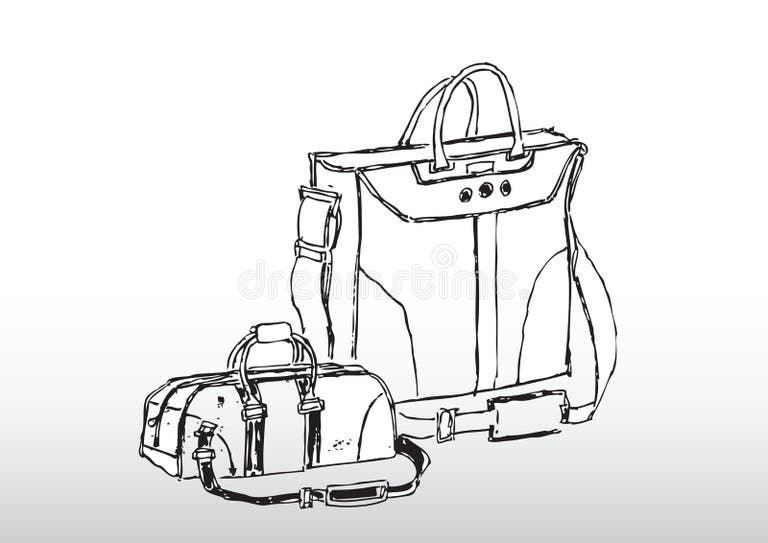 Sketch Drawing Luggage Bags Stock Illustrations – 433 Sketch Drawing ...
