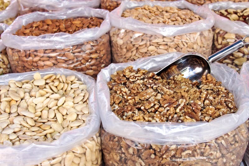 Bags of nuts stock photo. Image of foodstuff, close, aliment - 15912492