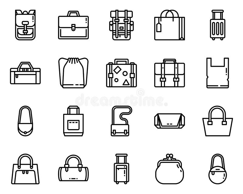 Bags Outline Icon and Symbol for Website, Application Stock Vector ...