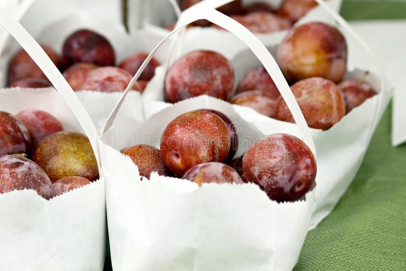 Bags of Plums stock photo. Image of farming, juicy, produce - 21224892