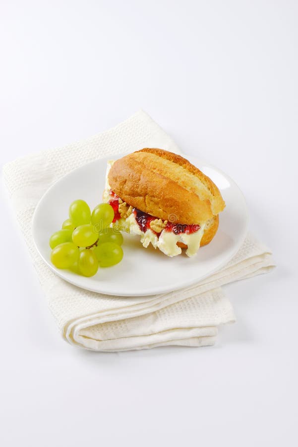 Baguette with cheese stock photo. Image of grape, brie - 54794226