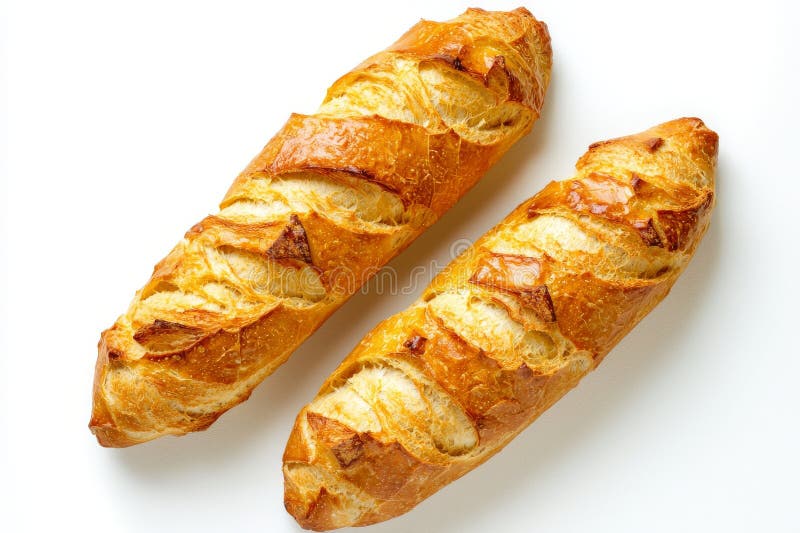 Baguette Cut in Half with Bran Isolated on White Stock Photo - Image of ...