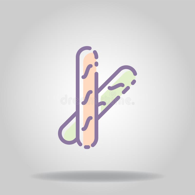 Baguette Icon or Logo in Pastel Color Stock Vector - Illustration of ...