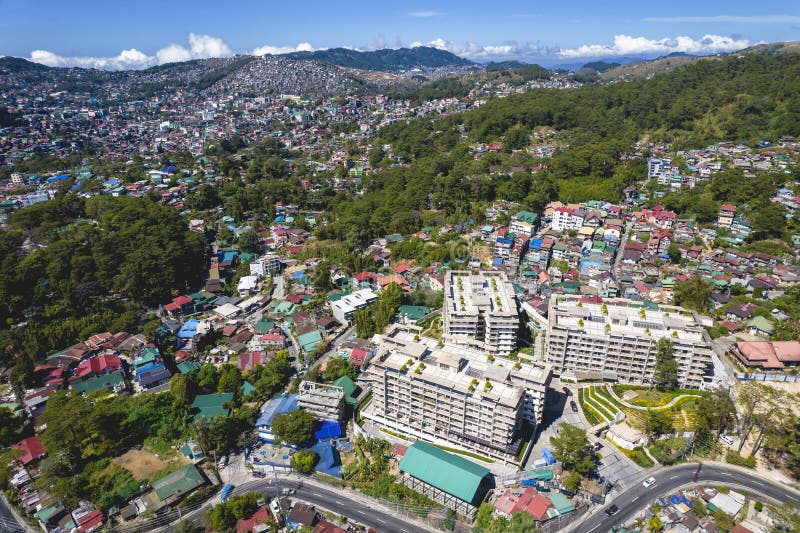 Baguio City, Philippines - Aerial of the Sprawl of Baguio City Stock ...