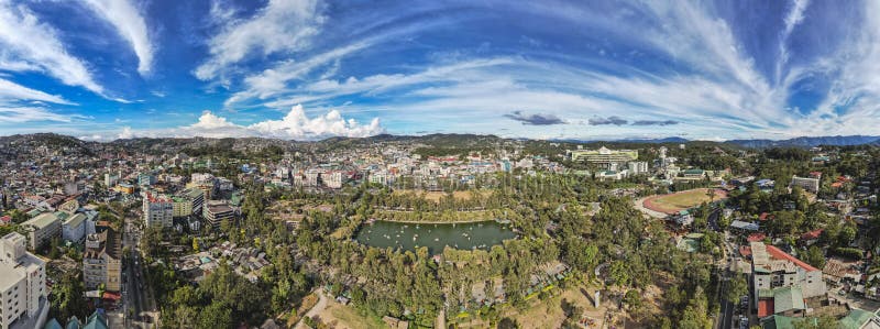 Baguio City, Philippines Panoramic Aerial of Burnham Park and Downtown ... Baguio City, Philippines Panoramic Aerial of Burnham Park and Downtown ...