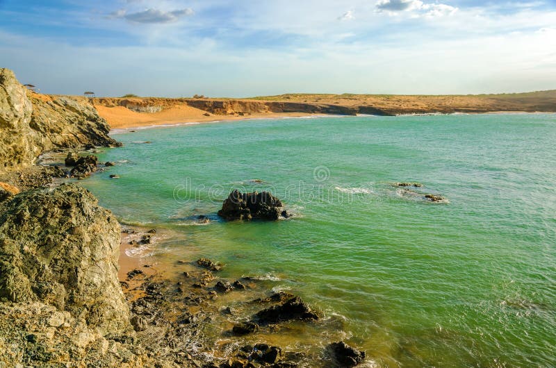 Colombia, Playa Azucar De Pilon De En El La Guajira Foto de archivo ...