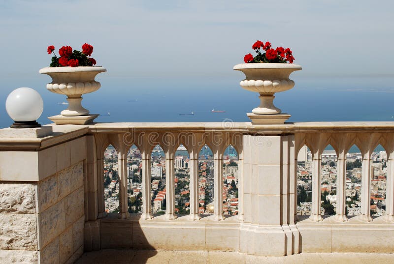 Bahai Terrace stock photo. Image of buildings, marble - 33031782