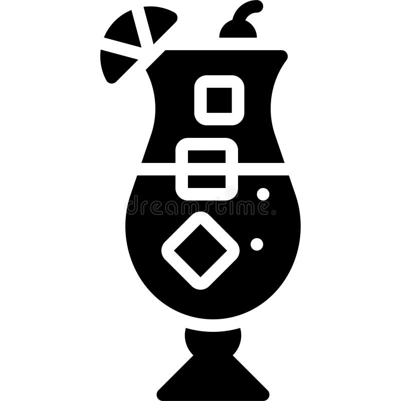 Bahama Mama Icon, Alcoholic Mixed Drink Vector Stock Vector ...