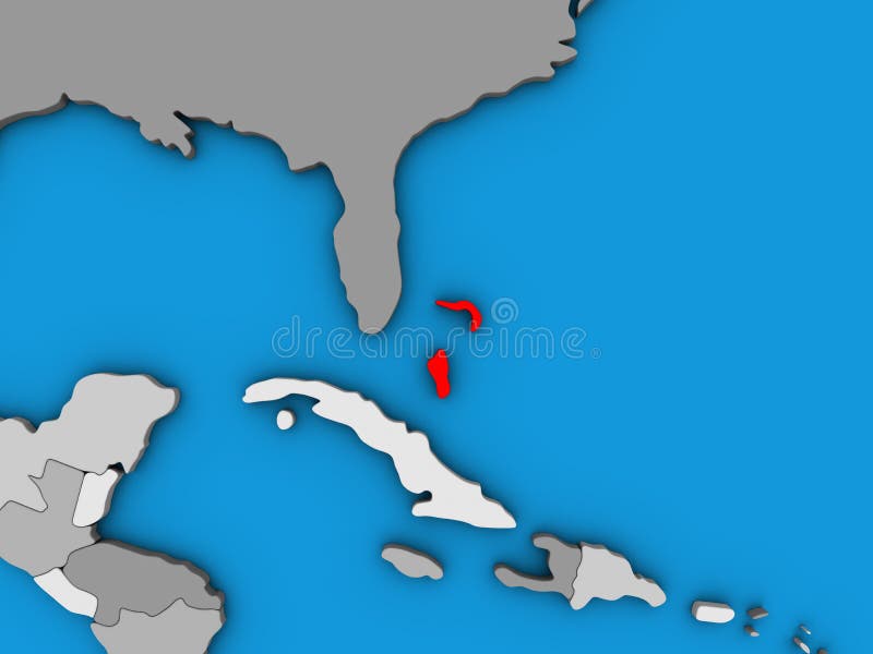 Bahamas on 3D map stock illustration. Illustration of political - 129969575