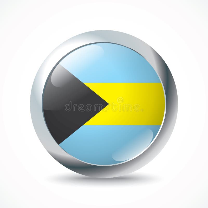 Bahamas flag button stock vector. Illustration of north - 125164492