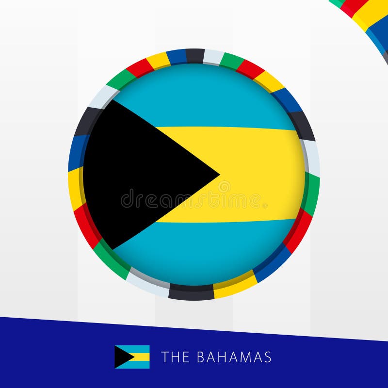 The Bahamas Flag with Colorful Circle Border Stock Illustration ...
