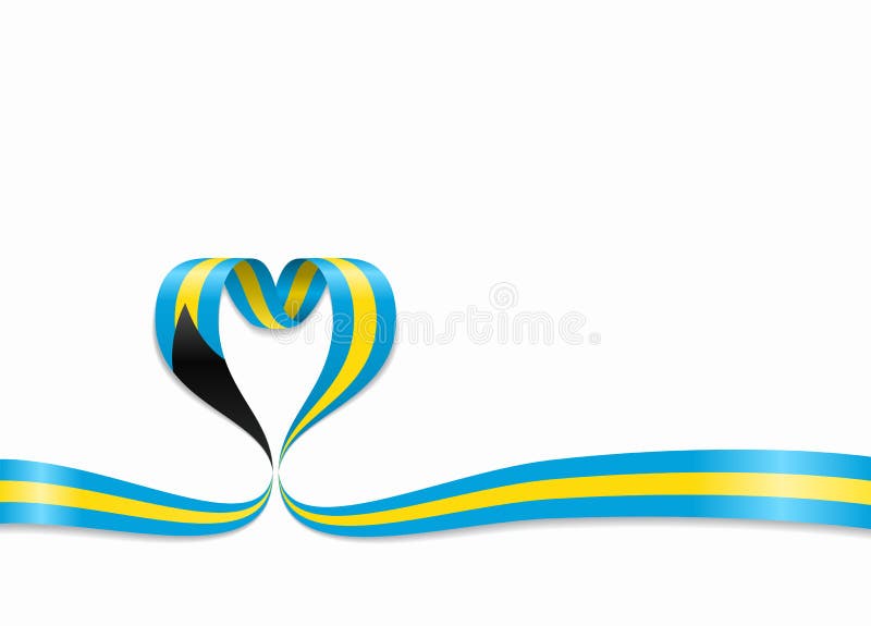 Bahamas Flag Heart-shaped Ribbon. Vector Illustration. Stock Vector ...