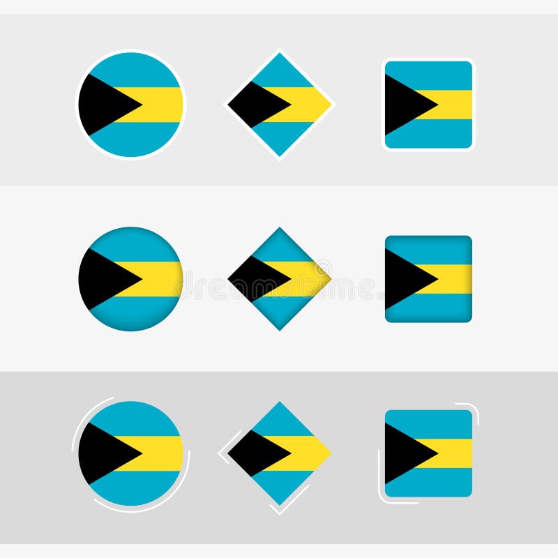 The Bahamas Flag Icons Set, Vector Flag of the Bahamas Stock Vector ...