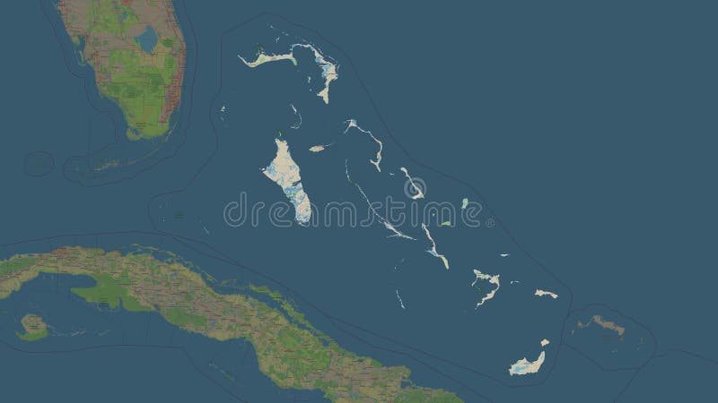 Bahamas Highlighted. Topo Standard Stock Illustration - Illustration of ...