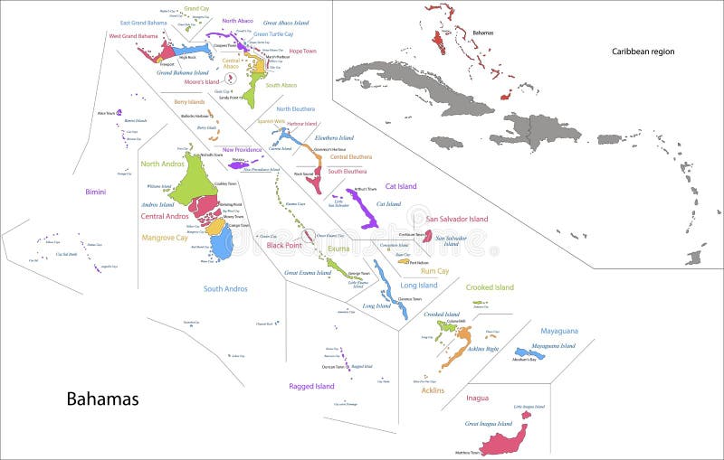 Bahamas map stock vector. Illustration of borders, geography - 34143876