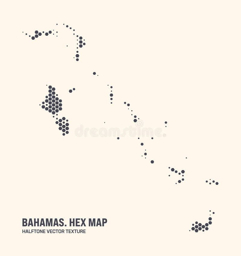 Bahamas Map Vector Hexagonal Half Tone Pattern Isolated on Light ...