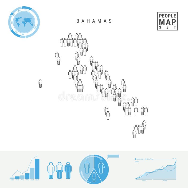 Bahamas People Icon Map. Stylized Vector Silhouette of Bahamas ...
