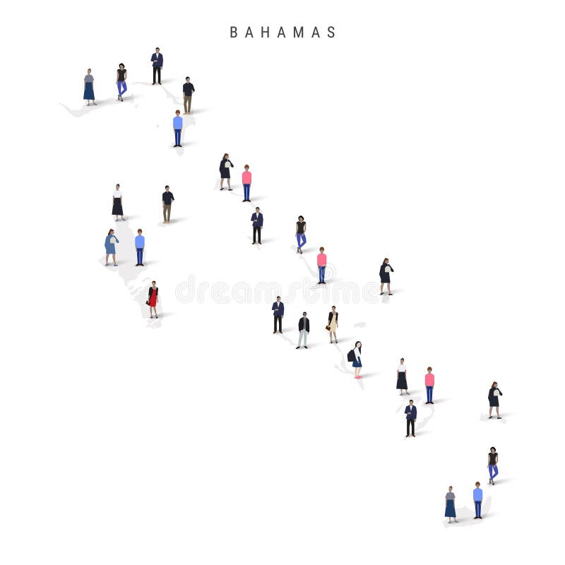 Bahamas Population Map. Large Group of People in a Shape of Bahamian ...
