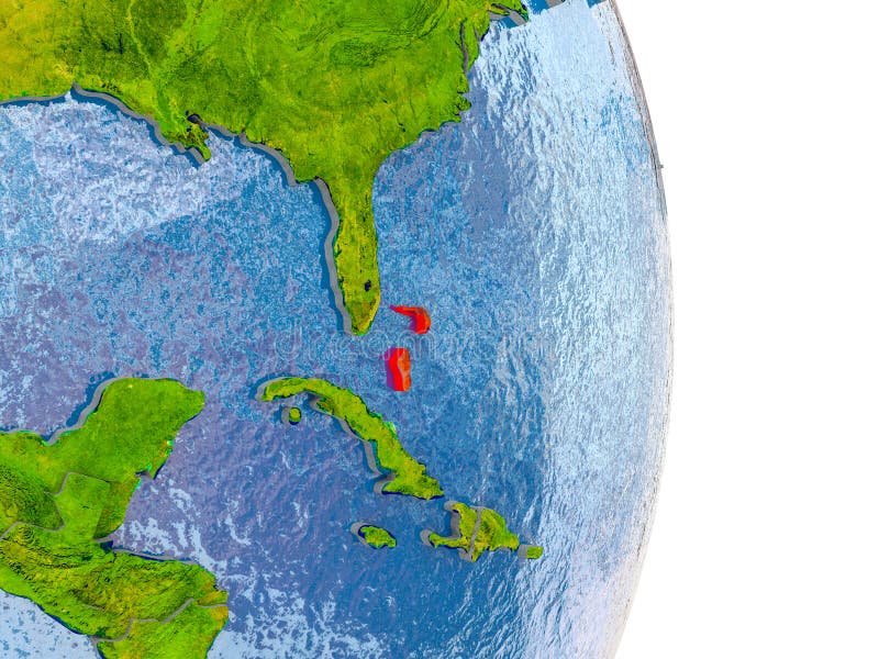 Bahamas on realistic globe stock illustration. Illustration of ...