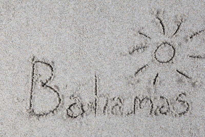Bahamas in the sand stock photo. Image of travel, water - 299102742
