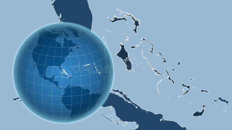 Bahamas and Globe. Bumps Shaded Stock Footage - Video of longitude ...