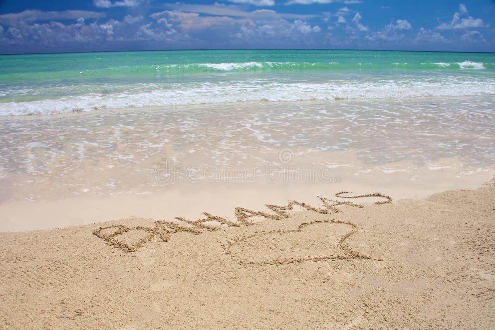 Bahamas Tropical beach stock photo. Image of clouds, golden - 21342528