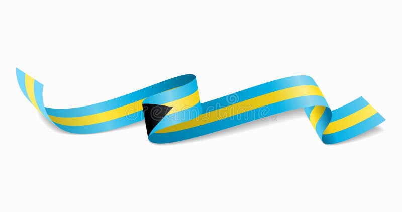 Bahamian Flag Wavy Abstract Background. Vector Illustration. Stock ...