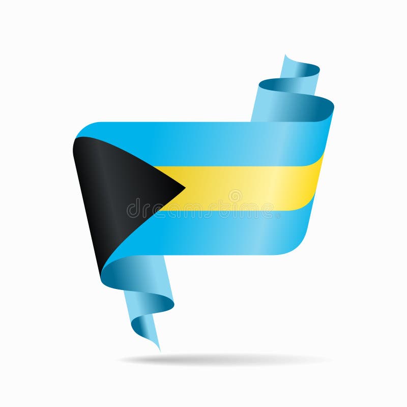 Bahamian Flag Wavy Ribbon Background. Vector Illustration. Stock ...