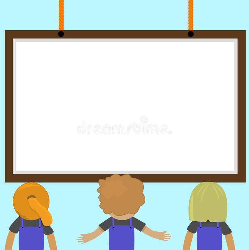 Picture of Three Student Reading Blank Whiteboard and Blue Color ...