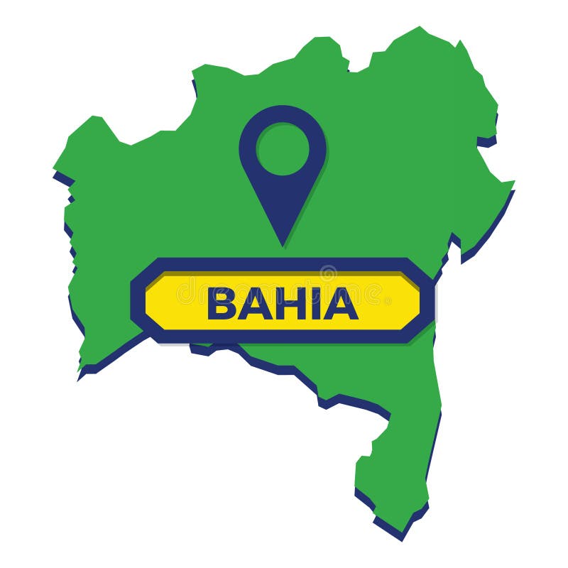 Bahia Map with Map Pin. Vector Illustration Decorative Design Stock ...