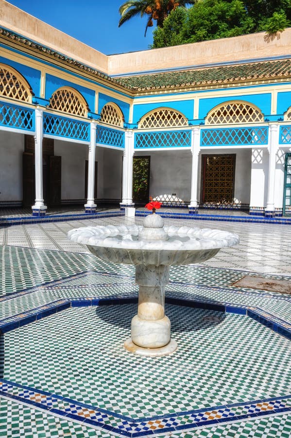 Inside of Bahia Palace in Marrakech, Morocco Stock Image - Image of ...
