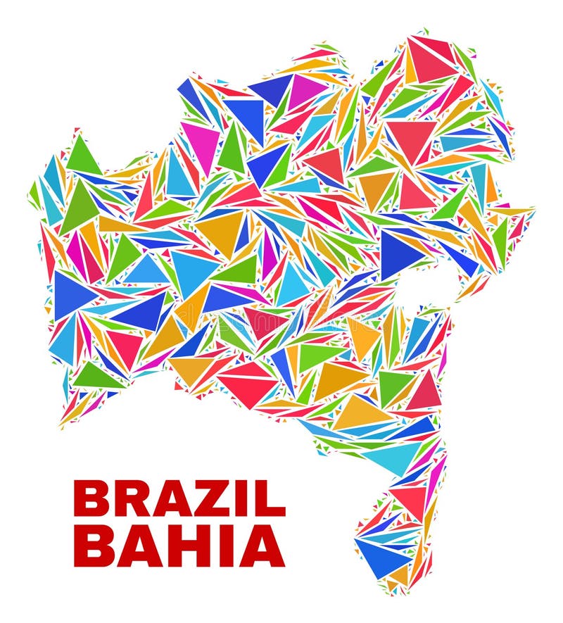 Bahia State Map - Mosaic of Color Triangles Stock Vector - Illustration ...