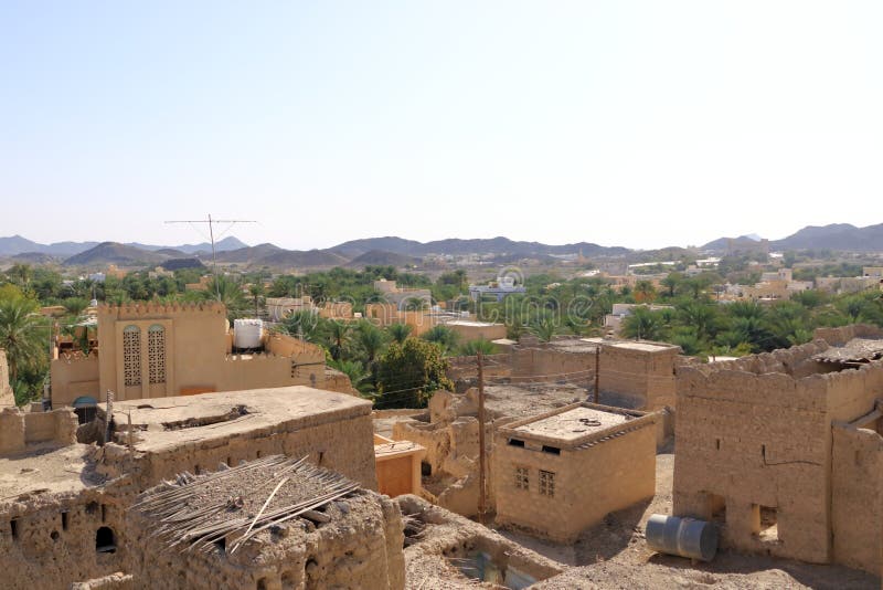 Bahla City in Oman View from Bahla Fort Stock Image - Image of heritage ...