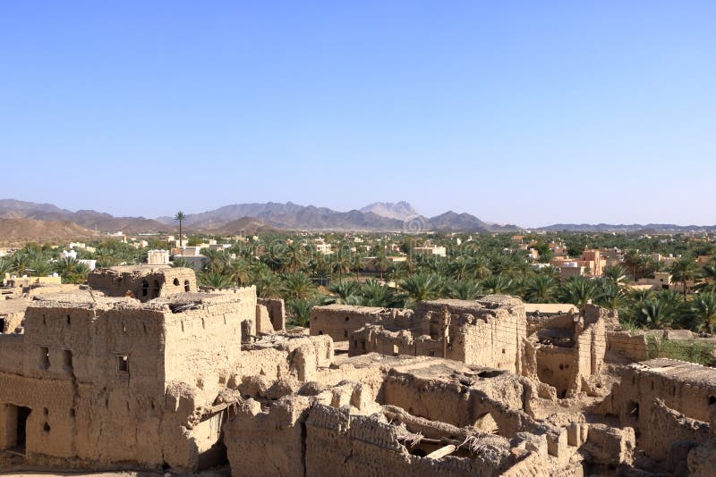 Bahla City in Oman View from Bahla Fort Stock Photo - Image of castle ...