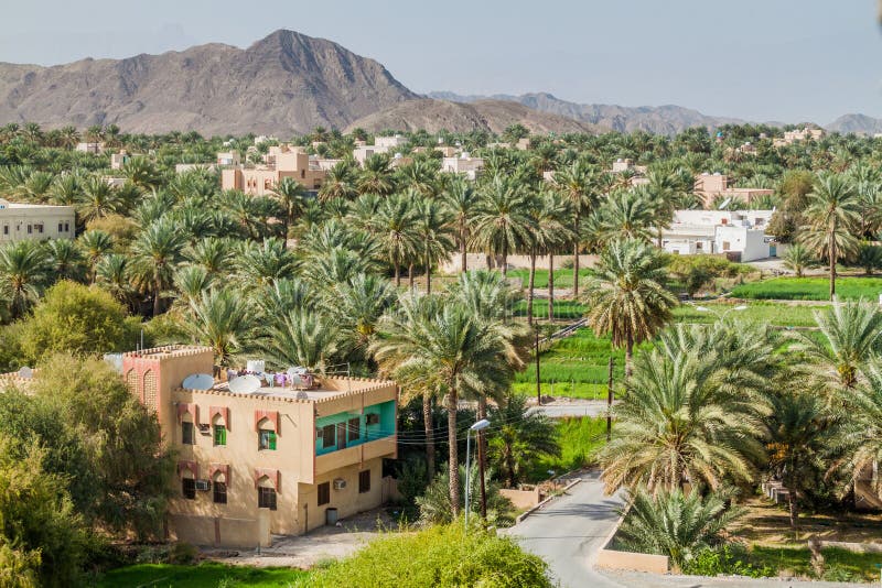 Bahla oasis in Om stock image. Image of landscape, palm - 187516707