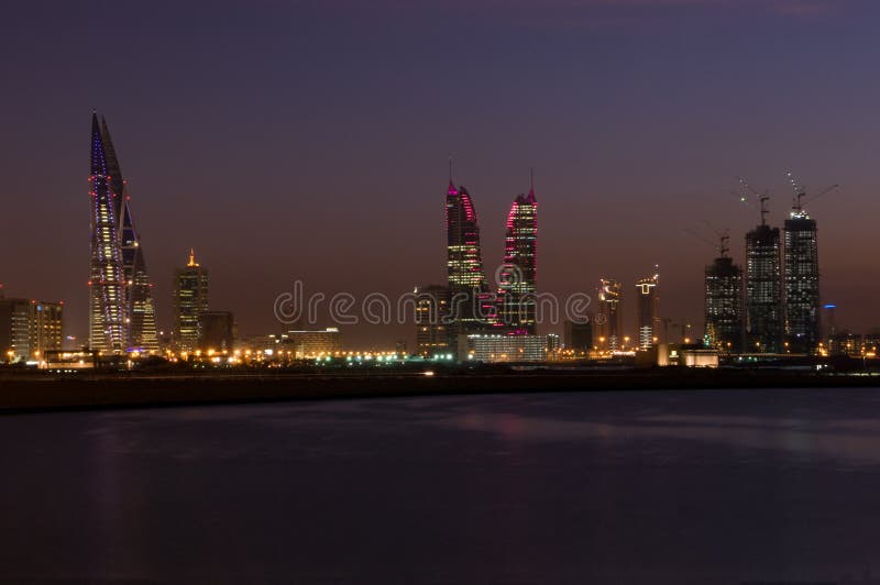 Manama Cityscape - Night Scene Editorial Stock Image - Image of ...