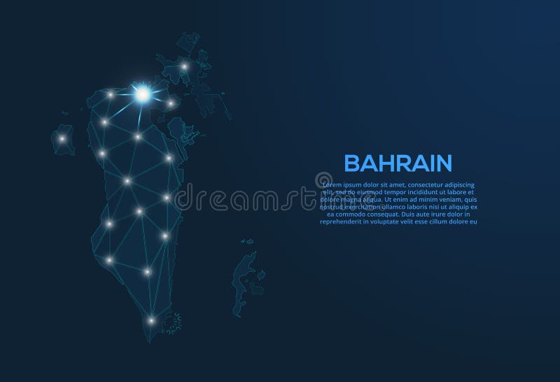 Bahrain Communication Network Map. Vector Low Poly Image of a Global ...