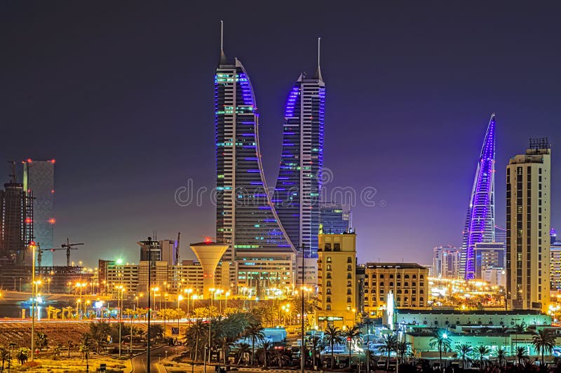 Bahrain Skyline stock photo. Image of seascape, rise - 43542716