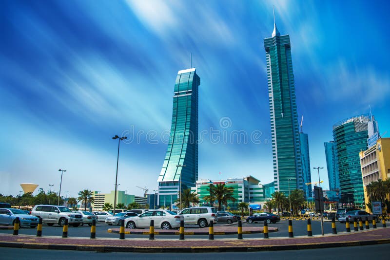 Bahrain Financial Harbour Buildings on Cloudy Day, Manama. Editorial ...