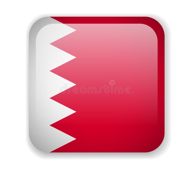 Bahrain Flag Bright Square Icon on a White Background Stock ...