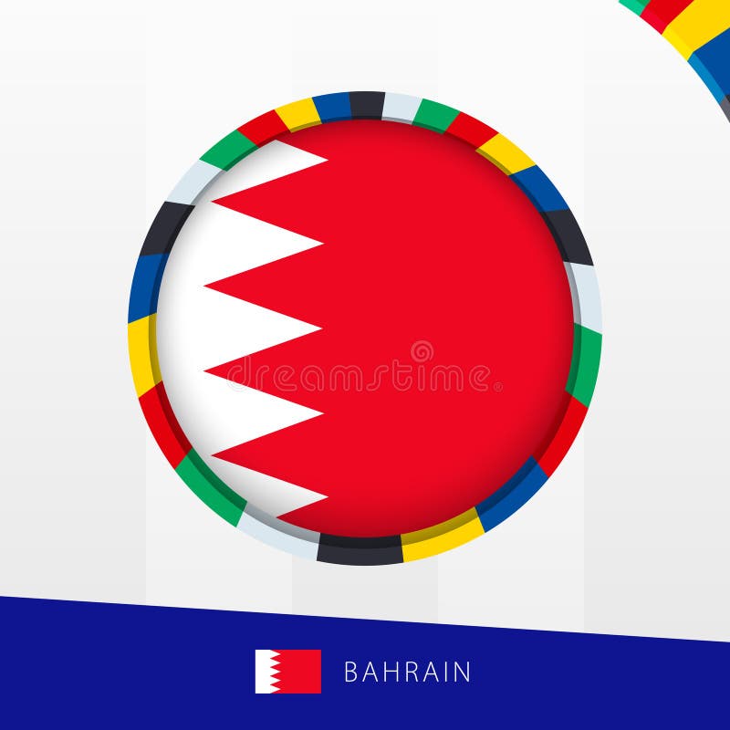 Bahrain Flag with Colorful Circle Border Stock Illustration ...