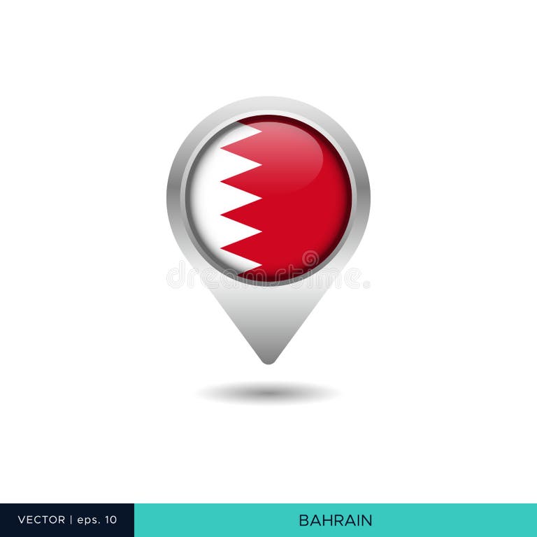 Bahrain Flag Map Pin Vector Design Template. Stock Vector ...