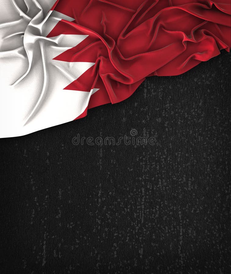Bahrain Flag Vintage on a Grunge Black Chalkboard with Space for Stock ...