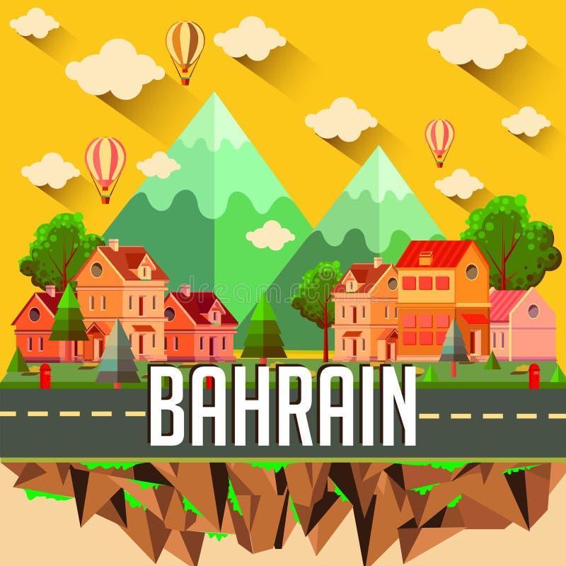 Bahrain - Flat Design City Vector Illustration Stock Vector ...