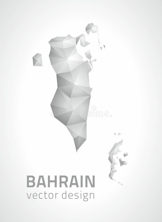 Bahrain Vector Dot Grey Outline Triangle Perspective Modern Map Stock ...